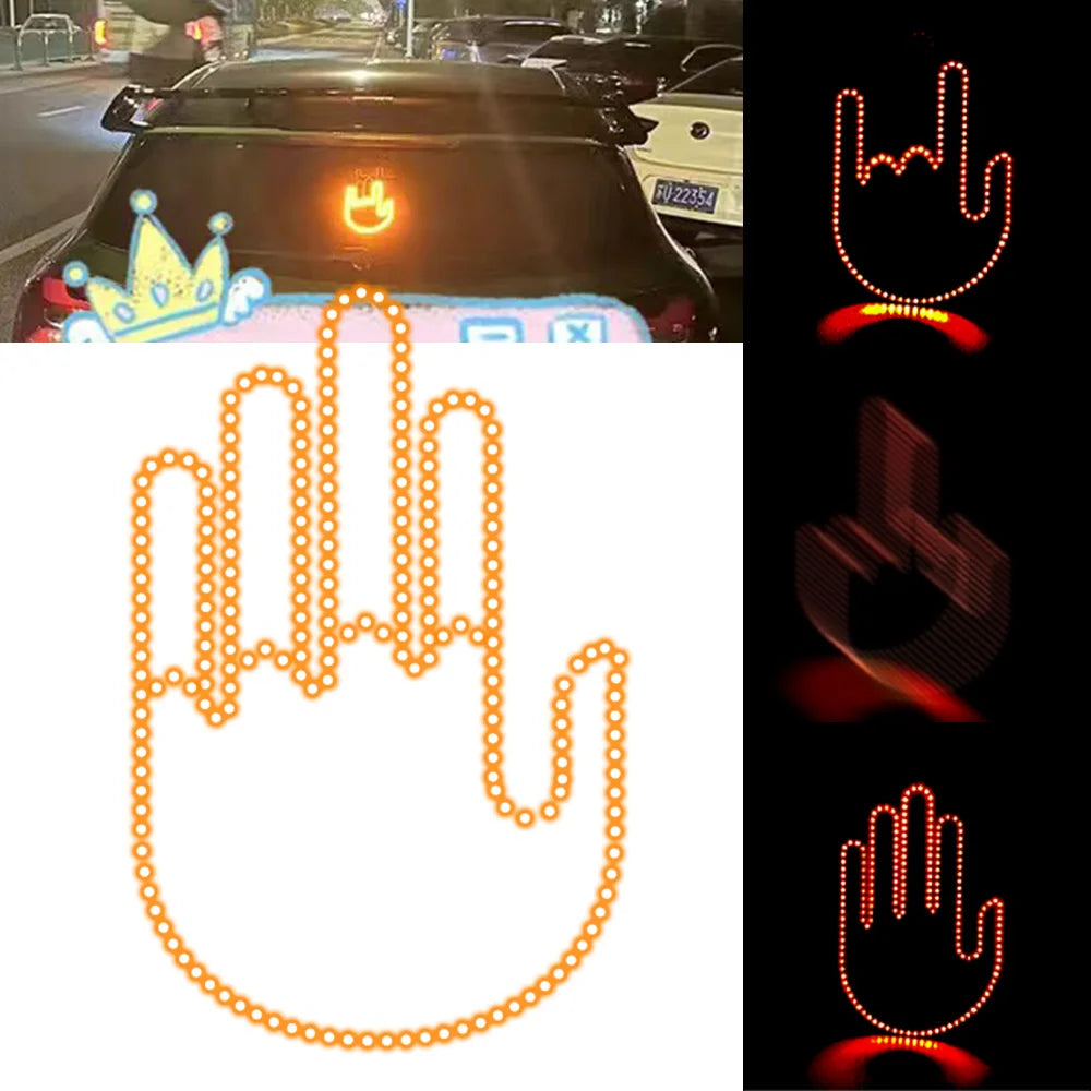 Car Hand Gesture LED Light [SHARE THE FEELS] – Jest Funny Shop